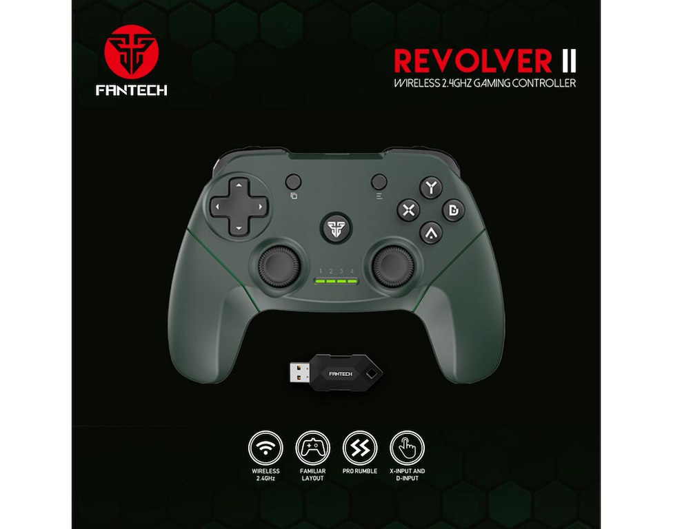 Joypad wireless Fantech WGP12 Revolver II zeleni
