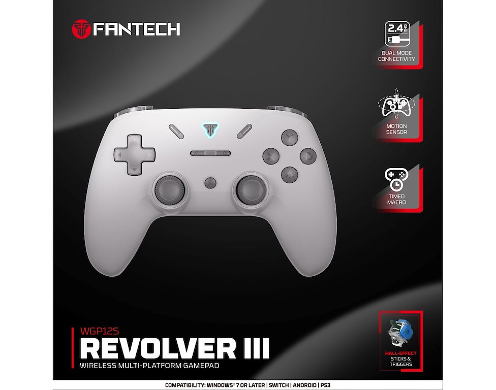 Joypad wireless Fantech WGP12S Revolver III sivi