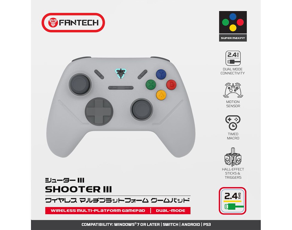 Joypad wireless Fantech WGP13S shooter III Super Maxfit sivi
