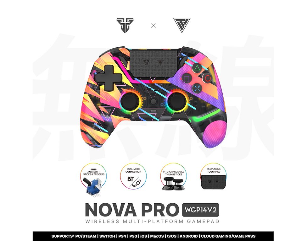 Joypad wireless Fantech WGP14V2 NOVA PRO multiplatform Rainbow