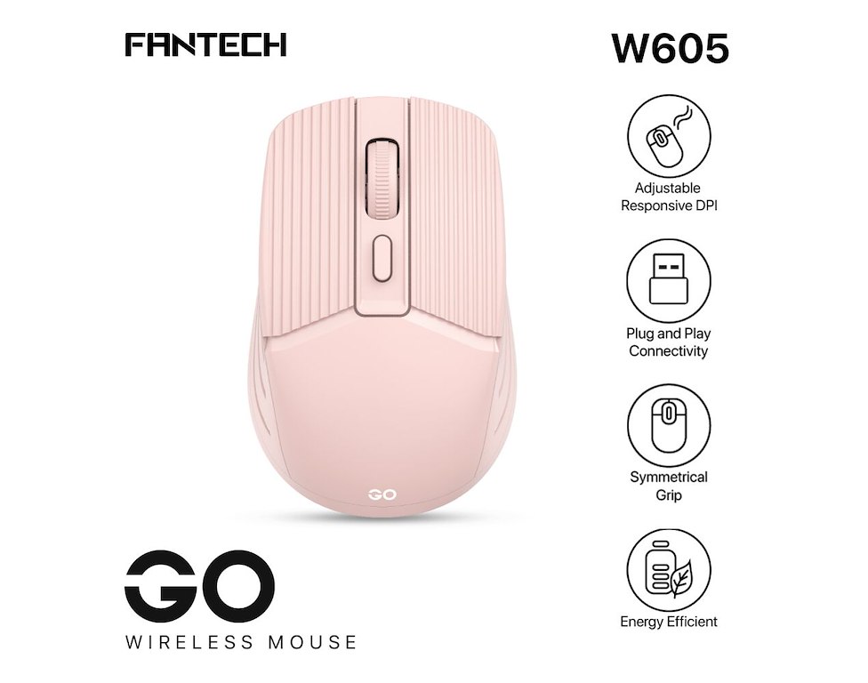 Mis Wireless Fantech W605 GO roze