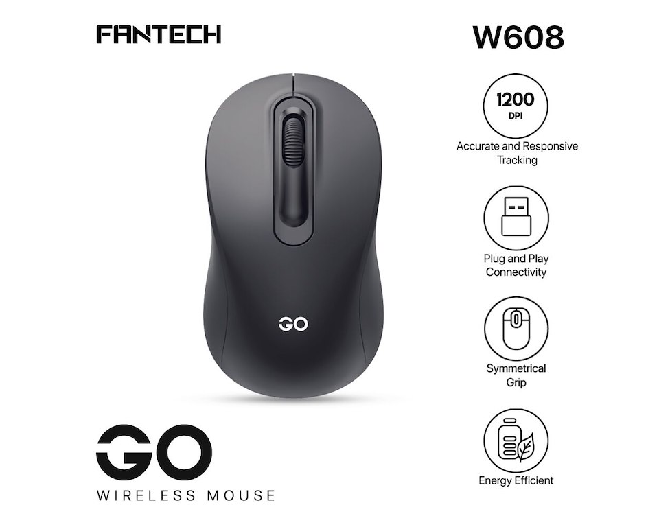 Mis Wireless Fantech W608 GO crni
