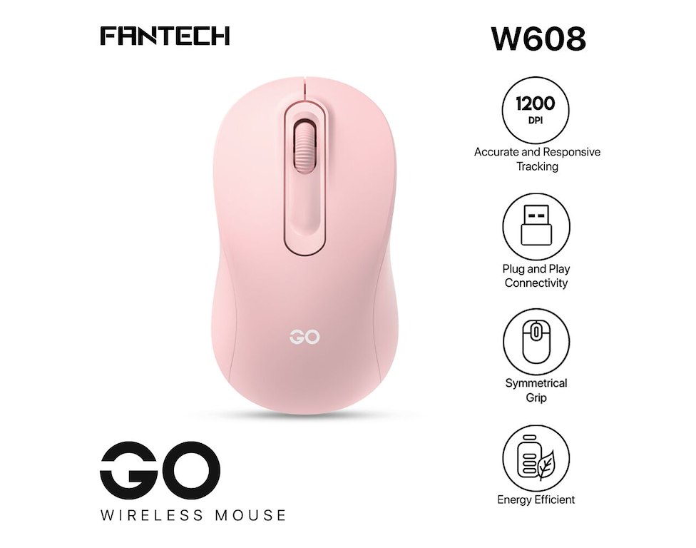 Mis Wireless Fantech W608 GO roze