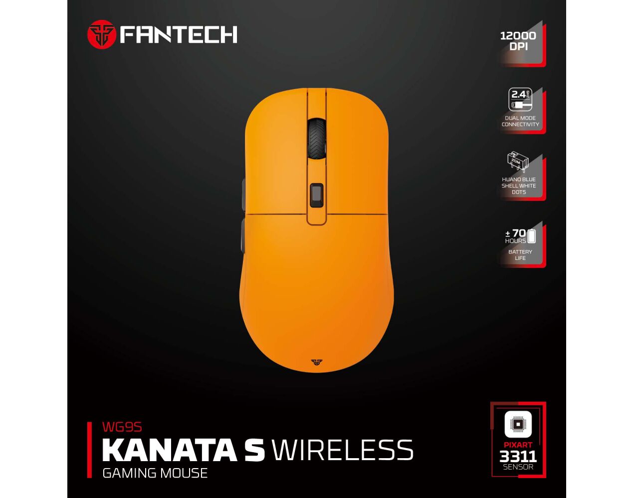 Mis Wireless Gaming Fantech WG9S Kanata S zuti