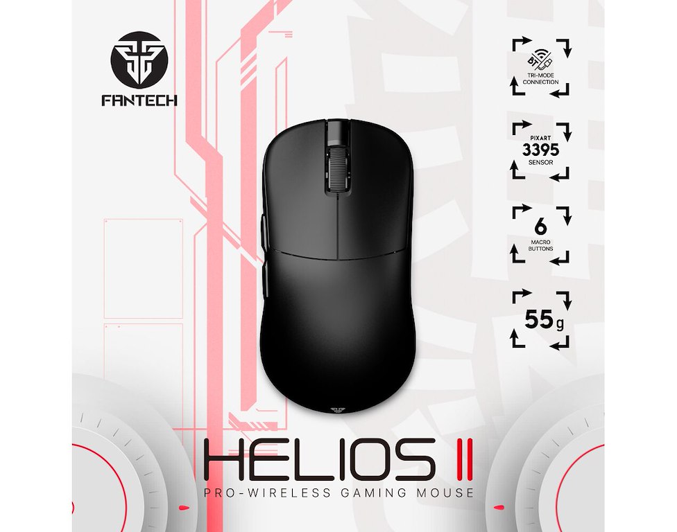 Mis Wireless Gaming Fantech XD3 (V3) 1K Helios II crni