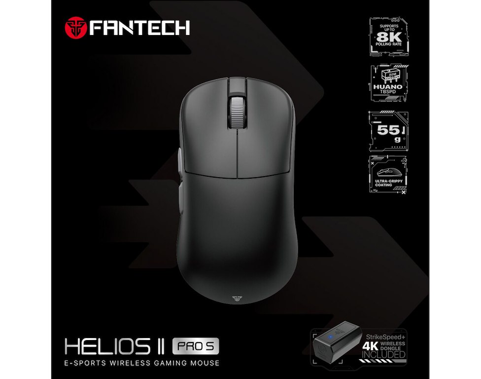 Mis Wireless Gaming Fantech XD3 (V3) PRO 8K Helios II crni sa ACM03 (dongle)