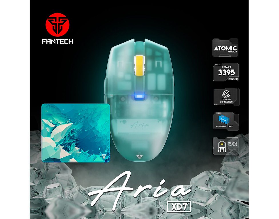 Mis Wireless Gaming Fantech XD7 Aria plavi sa podlogom Fantech MP353 Agile plava