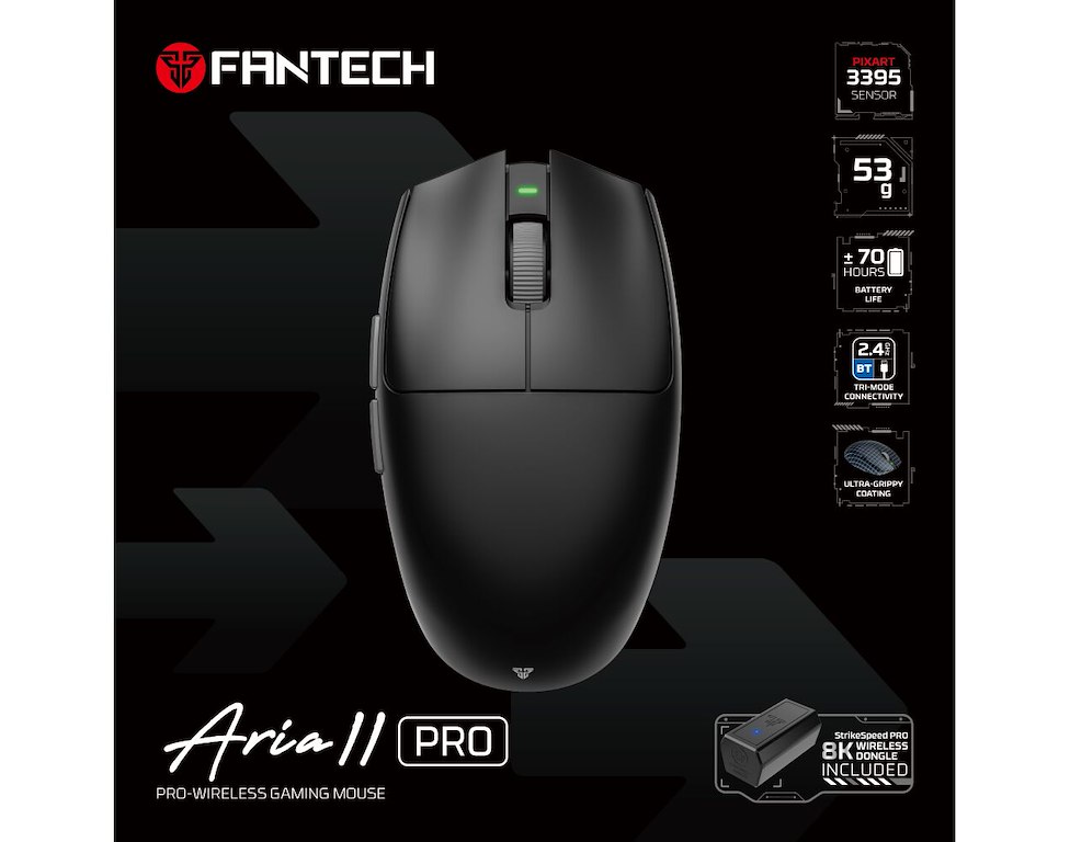 Mis Wireless Gaming Fantech XD7V2P Aria II PRO crni