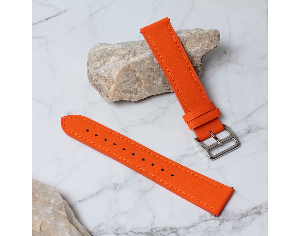 Narukvica kozna - smart watch 22mm narandzasta
