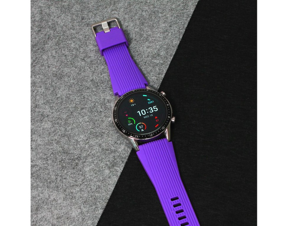 Narukvica relief - smart watch 22mm tamno ljubicasta