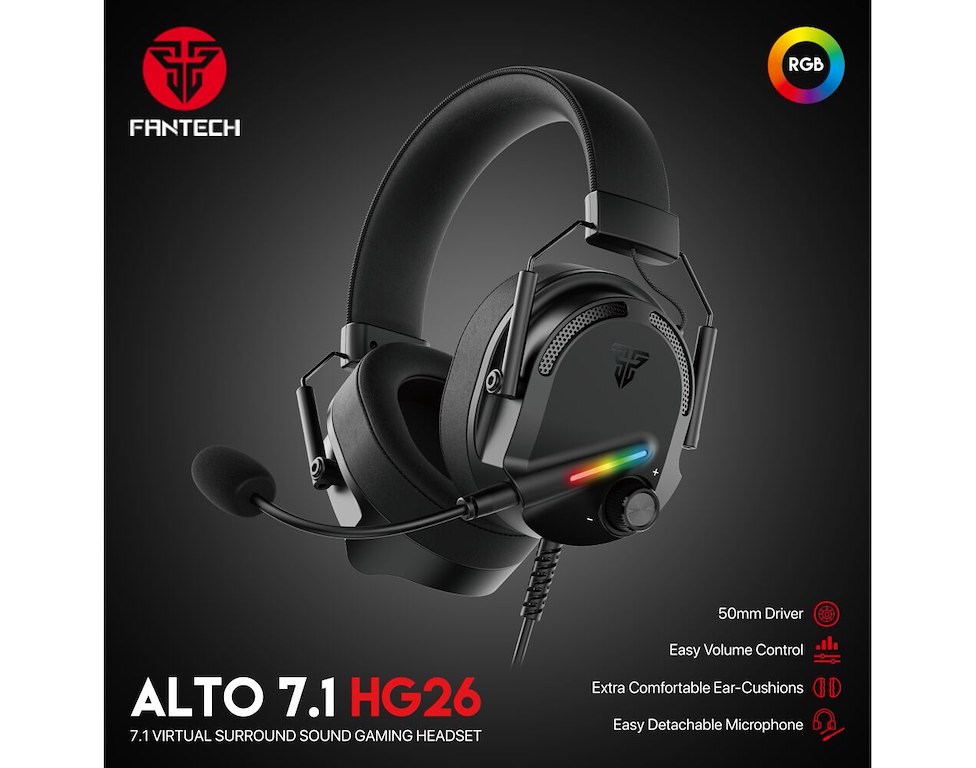 Slusalice Gaming Fantech HG26 Alto 7.1 crne