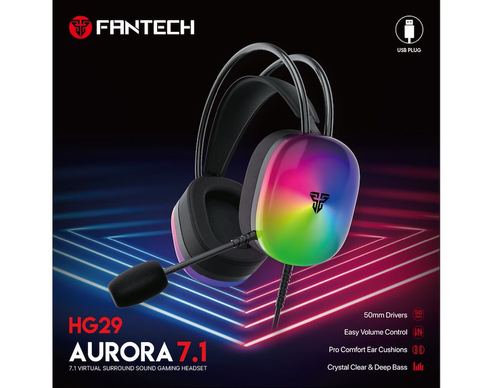Slusalice Gaming Fantech HG29 Aurora 7.1 crne