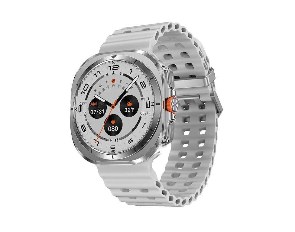 Smart watch DT WATCH ULTRA srebrni (bela silikonska narukvica) (MS)