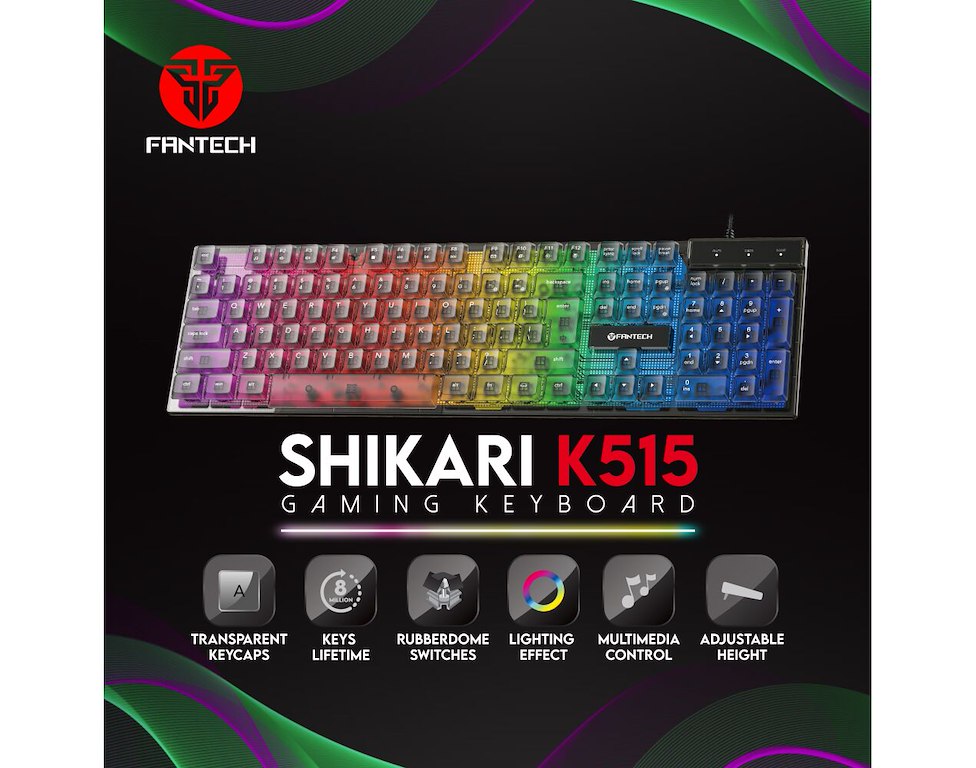 Tastatura Gaming Fantech K515 Shikari crna