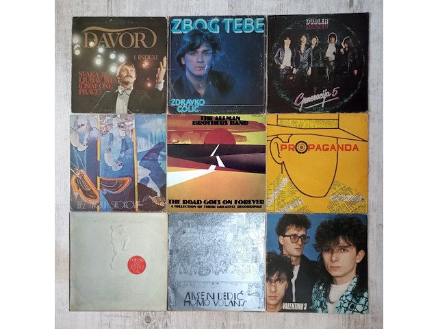 LOT 7 DOMAĆIH + 11 STRANIH (samo omota) LP i 2LP-a