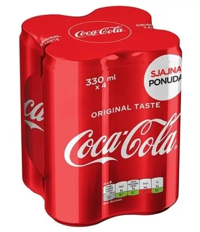 Coca-Cola Gazirani sok, 4x0.33 L