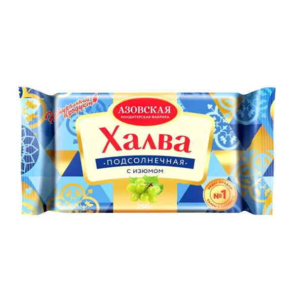 AZOVSKAR Halva, Na bazi suncokreta, Sa suvim grožđem, 250g