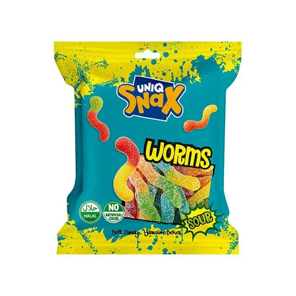 Uniq Snax Kisele gumene bombone sa voćnim ukusima Worms, 80g