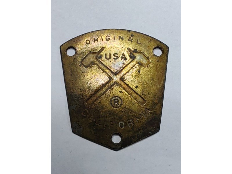 PLAKETA ORIGINAL USA KALIFORNIA OZNAKA APLIKACIJA MANJA