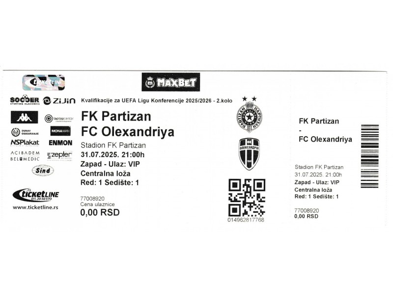 2025, PARTIZAN - OLEXANDRIYA! Liga Konferencija.