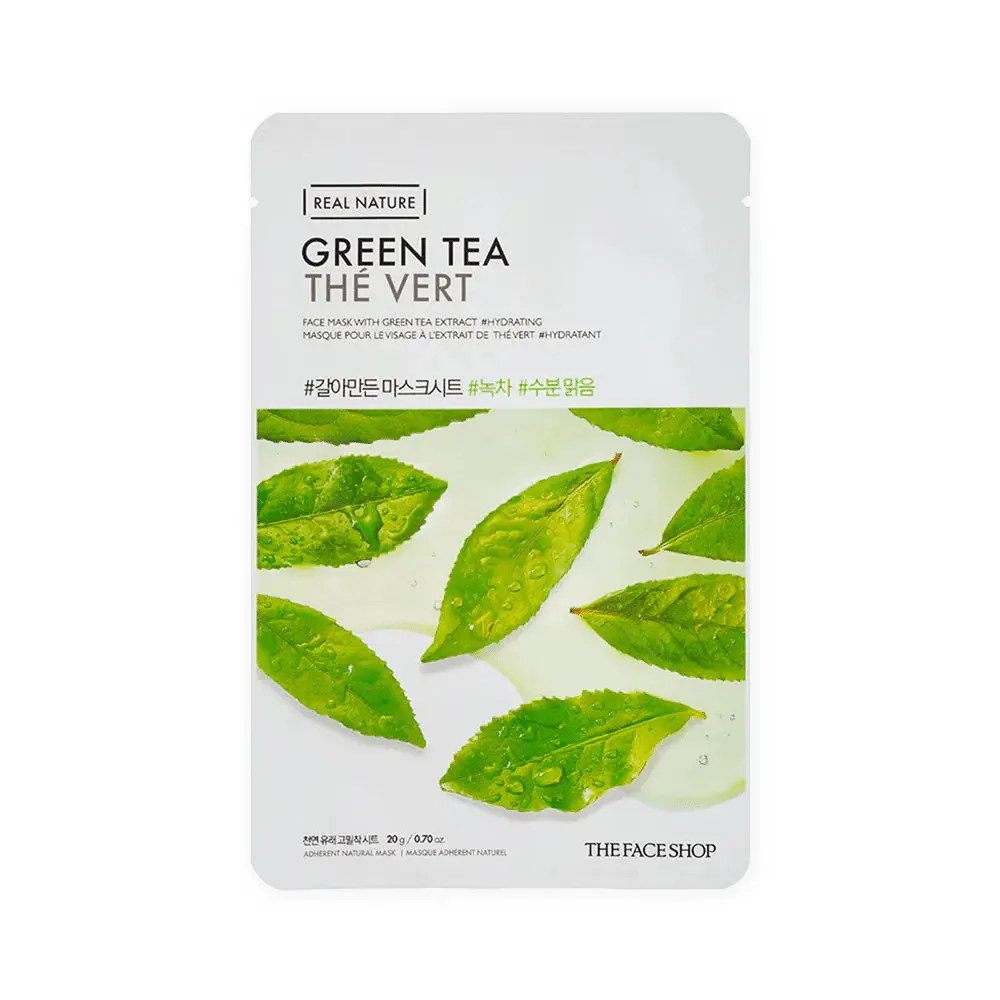 The Face Shop Maska za lice Nature Sheet Mask, Green Tea, 20g