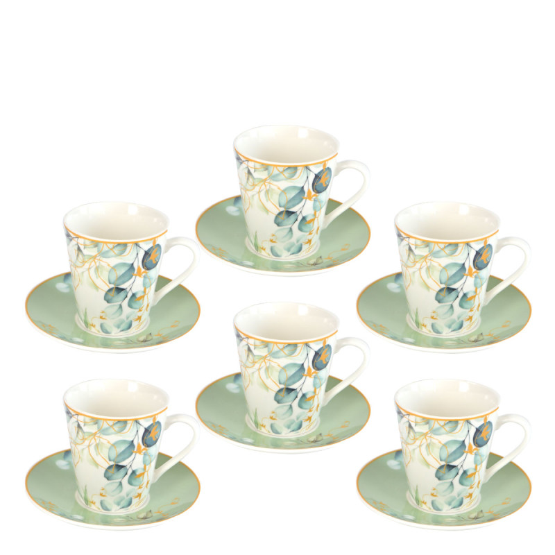 SIGMA PORCELAN SET ZA KAFU 150ML 6/1 ZEL. LIST