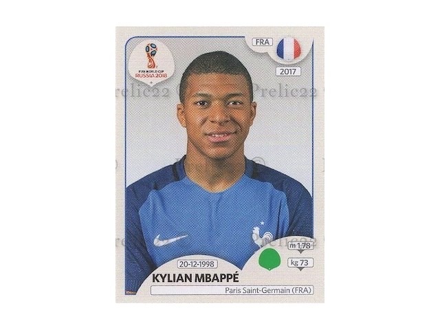 RUSSIA FIFA WC 2018 sličica br. 197 Mbappe