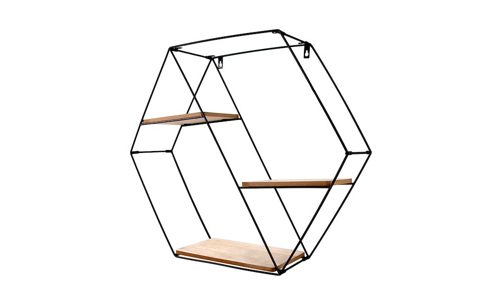 Nuovo Hexagon 58x15x51 cm crna/natur