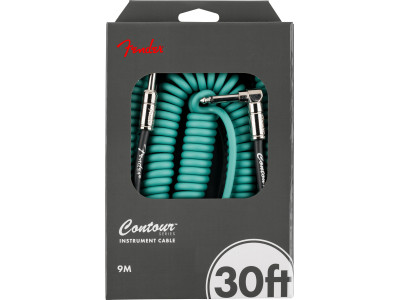 Fender PRIBOR Contour 30ft Coiled Cable Sherwood Green