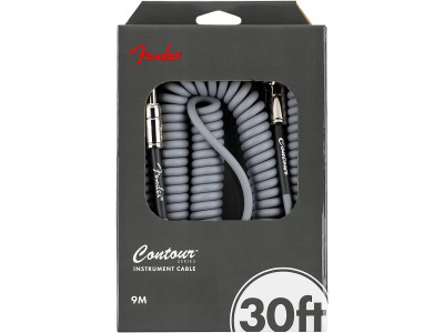 Fender PRIBOR Contour 30ft Coiled Cable Inca Silver