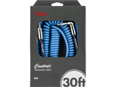 Fender PRIBOR Contour 30ft Coiled Cable Lake Placid Blue