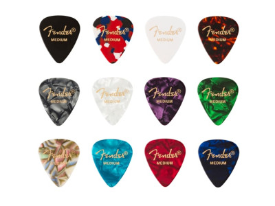 Fender PRIBOR Celluloid Medley Picks 351 Shape - 12 Pack Medium