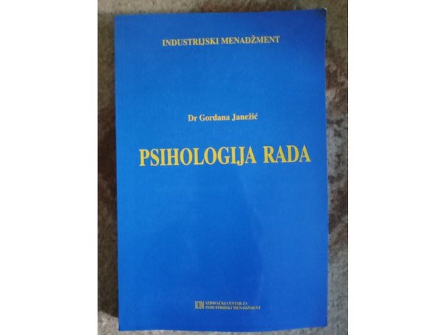 Dr. Gordana Janežić - Psihologija rada