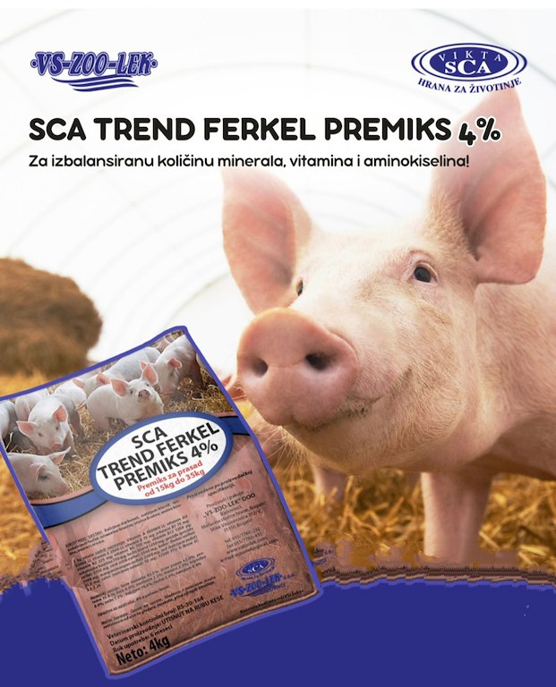 SCA FERKEL 4% PREMIKS 4kg – za prasad od 15 do 35kg