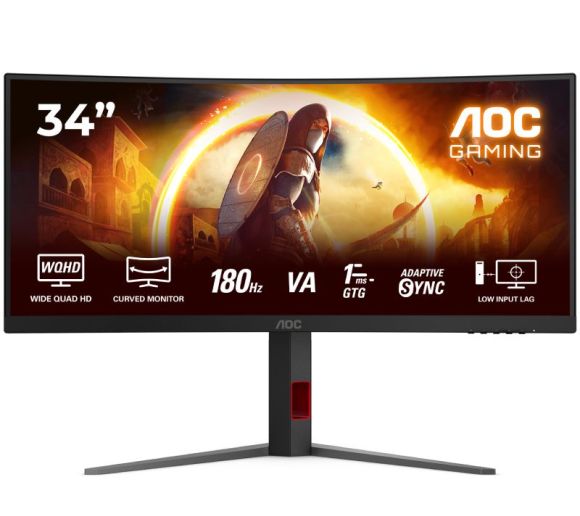 AOC - 34 inča CU34G4 UWQHD 3440x1440 Fast VA 180 Hz zakrivljeni gaming monitor