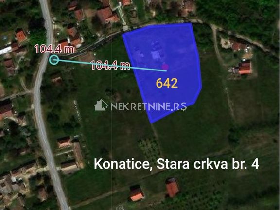 Prodaja 15 ari placa u Konaticama kod Obrenovca. Lokacija: Stara crkva 4