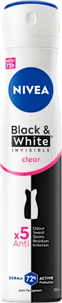 NIVEABlack & White INVISIBLE clear - antiperspirant dezodorans u spreju, 200 ml