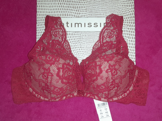 Intimissimi crveni čipka nude push up 75B NOVO!%