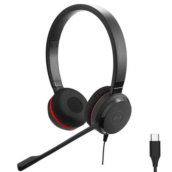 JABRA Evolve 20 SE, Stereo MS, USB C/A adapter, Leather