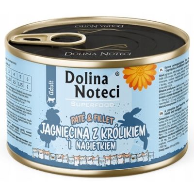 Dolina Noteci Superfood Cat Adult Pate & Fillet Jagnjetina sa Zečetinom i Nevenom 185g