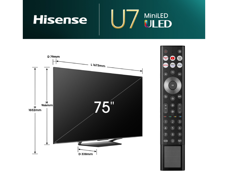 HISENSE 75 inča 75U7NQ ULED Mini-LED 4K UHD Smart TV