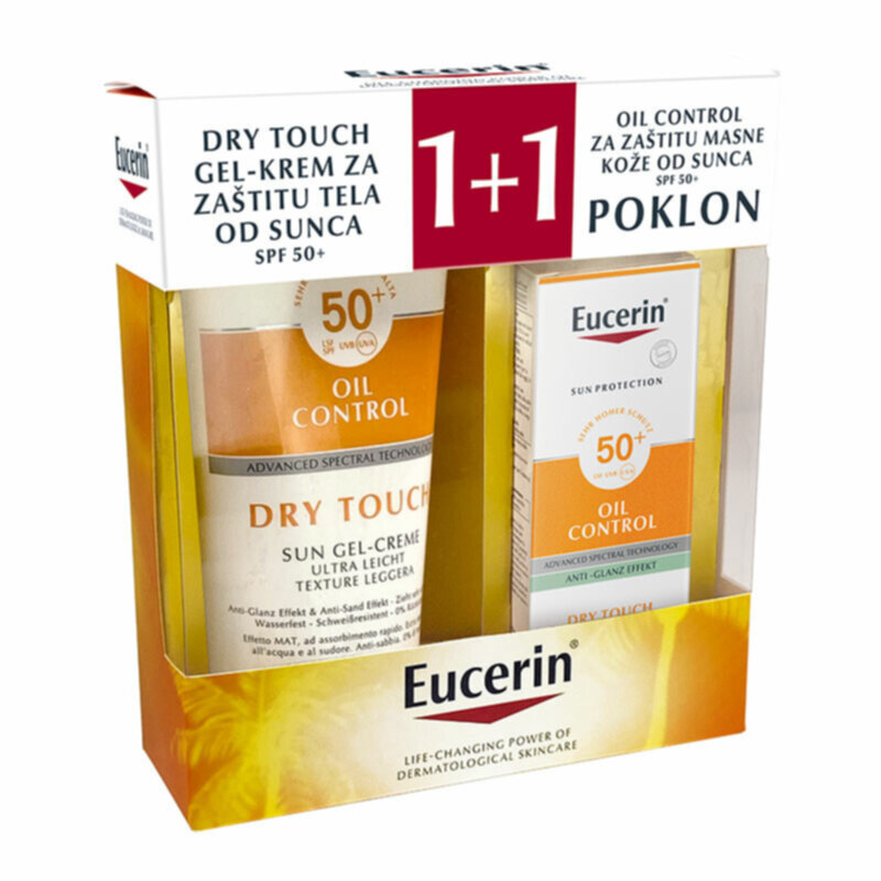 Eucerin Sun Box Dry Touch SPF 50+ 200 ml + Oil Control za zaštitu masne kože od sunca SPF 50+ 50 ml
