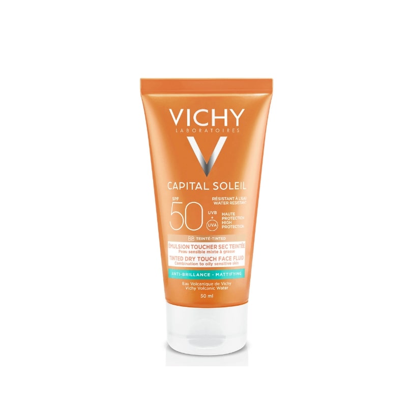 Vichy Captal Soleil Obojeni Dry Touch Fluid za lice SPF 50 BB prirodna nijansa 50 ml