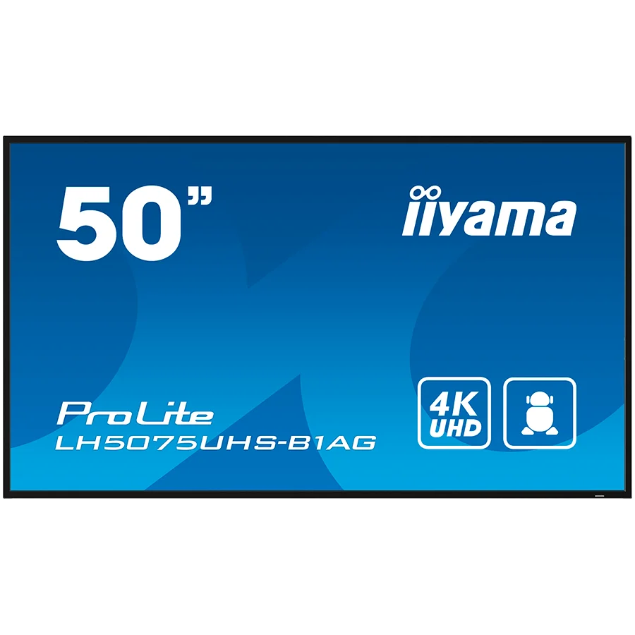 IIYAMA LFD LH5075UHS-B1AG 50" 4K UHD VA 3840 x 2160 @60Hz 500 cd/m² 5000:1 9.5ms Android 11 OS, iiSignage², FailOver, EShare landscape, portrait