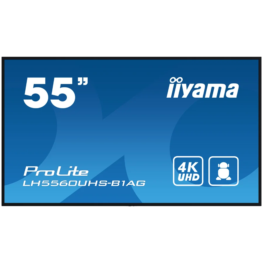 Iiyama ProLite LH5560UHS-B1AG55" Diagonal Class (54.6" viewable) LED-backlit LCD display digital signage with built-in SoC media player 4K UHD (2160p) 3840 x 2160 edge-lit black matte finish LH556...