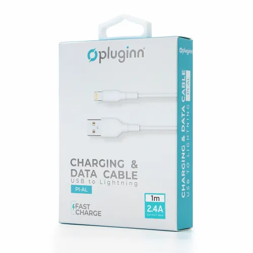 USB Data kabl Pluginn PI-AL 2.4A USB na Lightning beli 1m