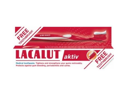 LACALUT AKTIV 75ML + AKT.ČETKICA GRATIS