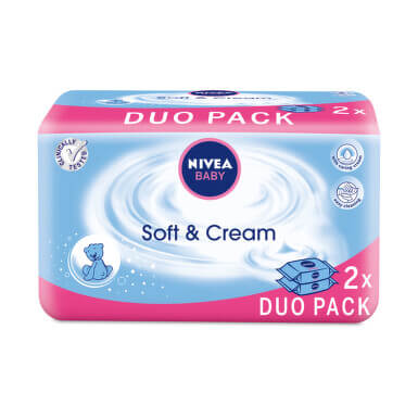 Nivea baby soft and cream vlažne maramice duo pack 2×63 komada