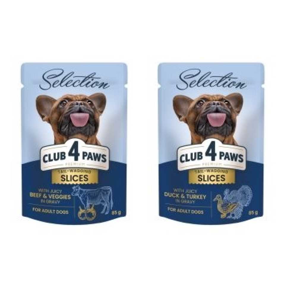 Club4Paws Selection sos za pse Dog Mini - Komadići pačetine i ćuretine 85g