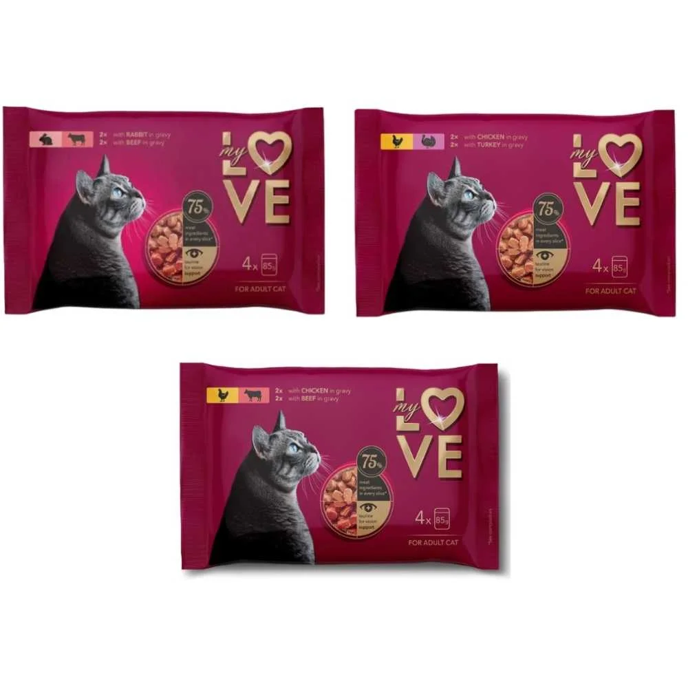 My Love sos za mačke Cat Multipack - Zečetina i govedina 4x85g
